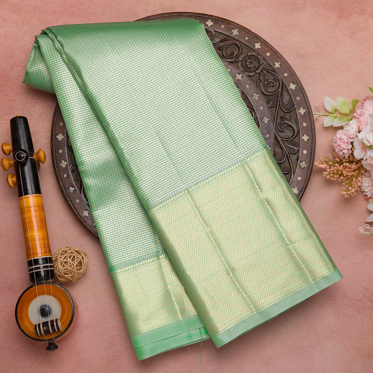 Green Tissue Benglore Silk Saree - Deepamsilksbangalore